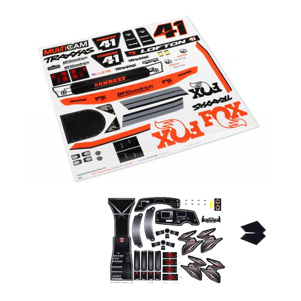 Planche de Stickers Carrosserie FOX DESERT RACER-1/7-TRAXXAS 8515