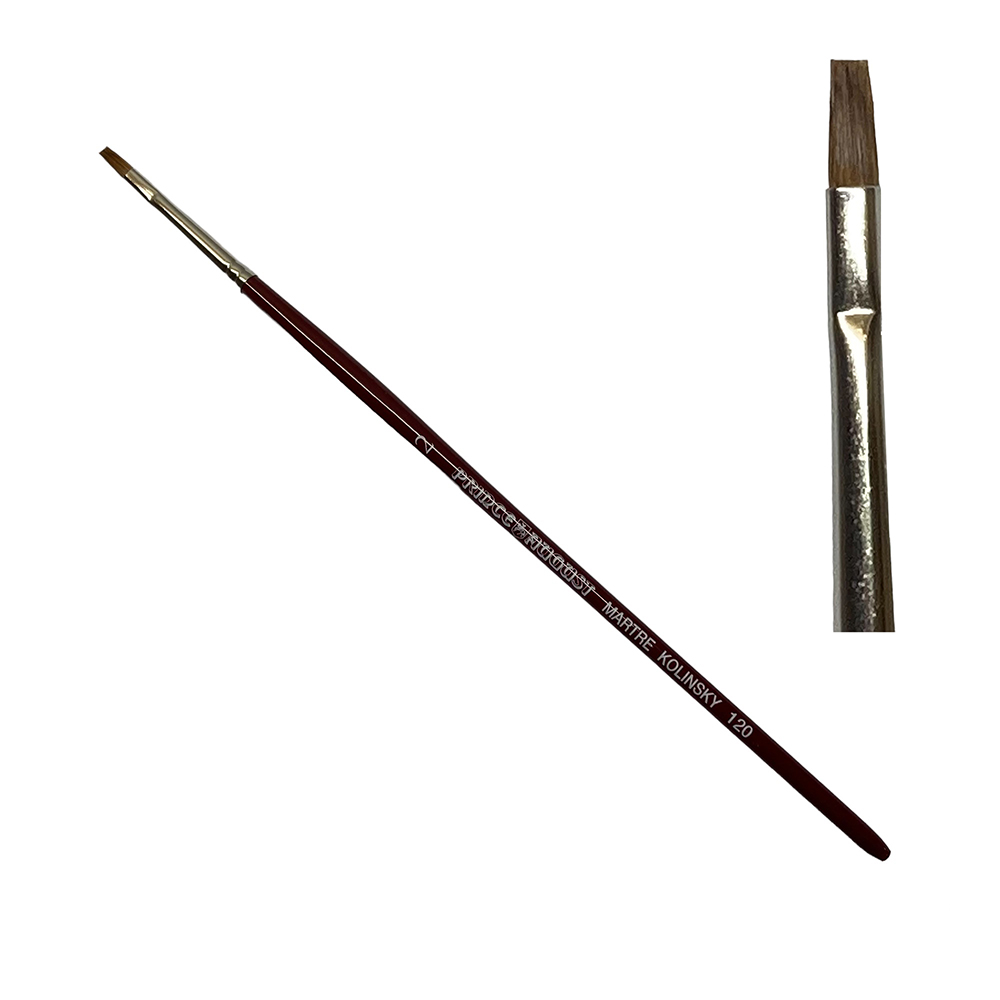 Pinceau brosse plate à poils de martre rouge de Kolinsky, 2/120 ...
